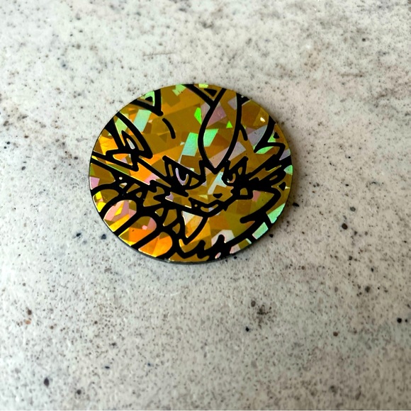 Pokemon | Toys | Pokemon Chip Mnze Zeraora Gold | Poshmark